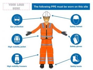 The Following PPE Must Be Worn on Site - Railway Worker - Slater Signs